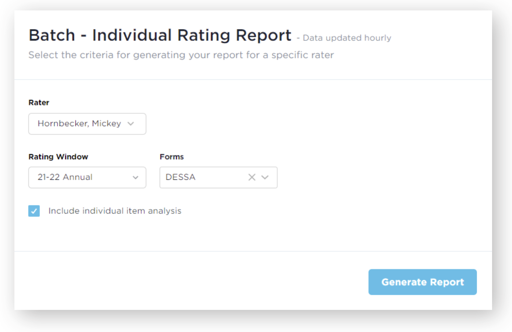 Batch - Individual Rating Report – Aperture Education